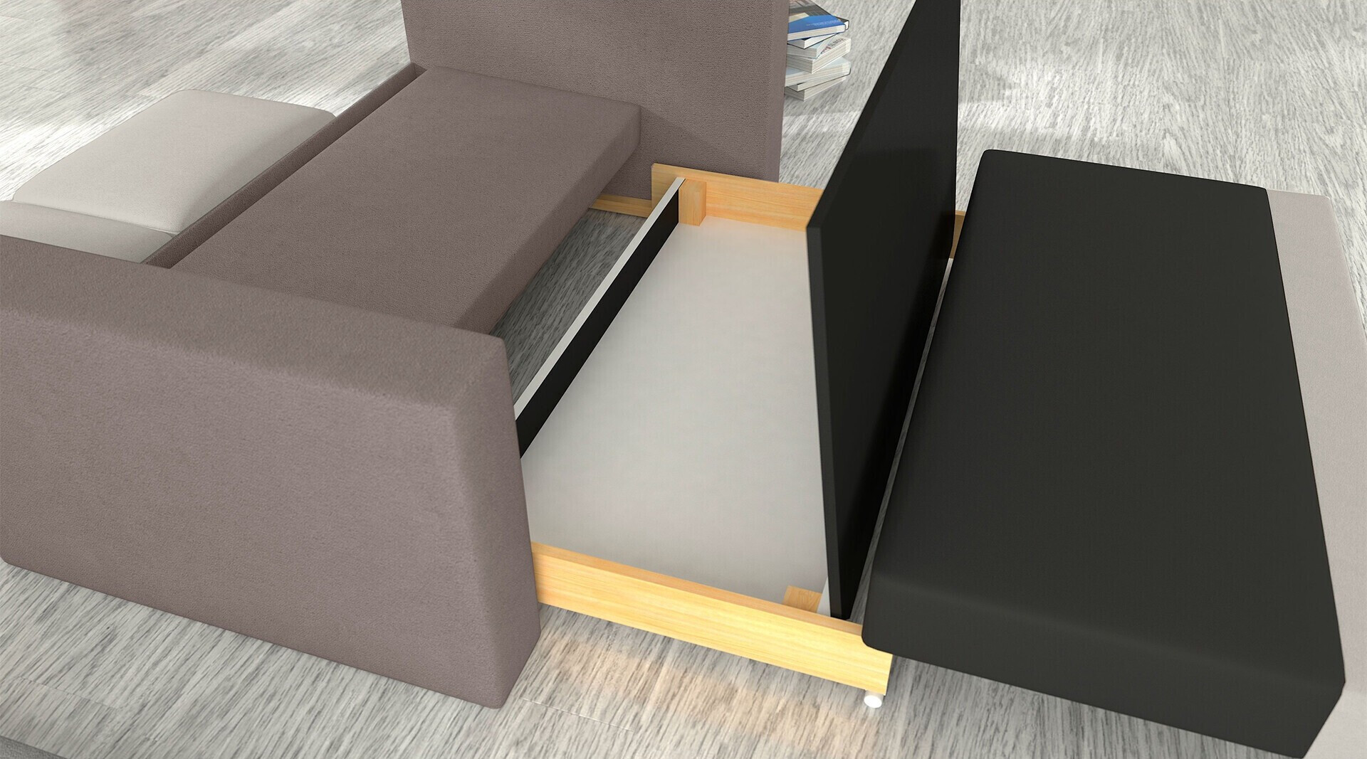 Разтегателен диван Elyria 107 (Nubuk 27 + Nubuk 21) - Мебели за хол ...