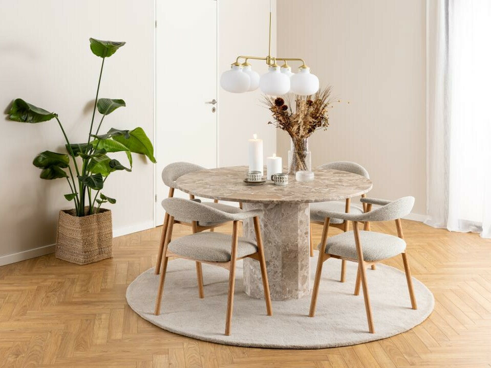 Стол Norsica 875 (Дъб + Бежов) - Мебели за хол | Mebeli.bg