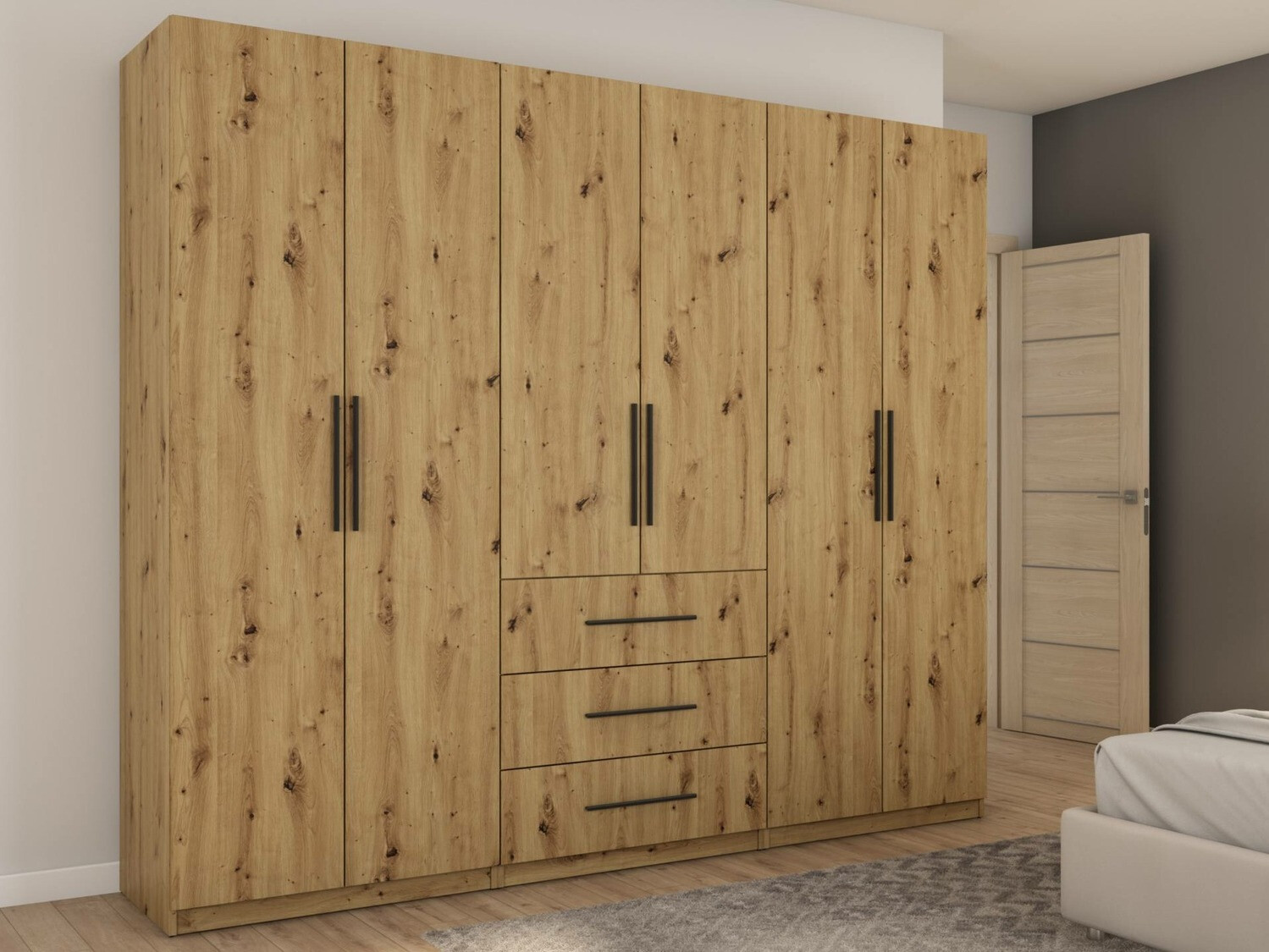 Гардероб Lexington 177 (Artisan дъб) - Мебели за хол | Mebeli.bg